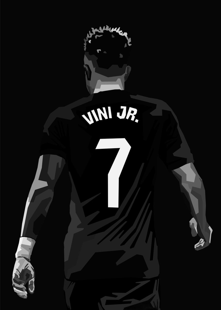 'Vini JR Black And White' Poster, picture, metal print, paint by Ken ...