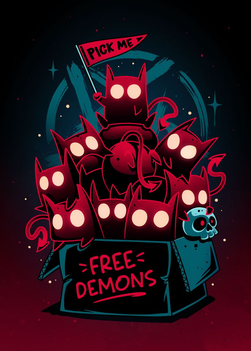 'Free Demon Box' Poster, picture, metal print, paint by Snouleaf | Displate
