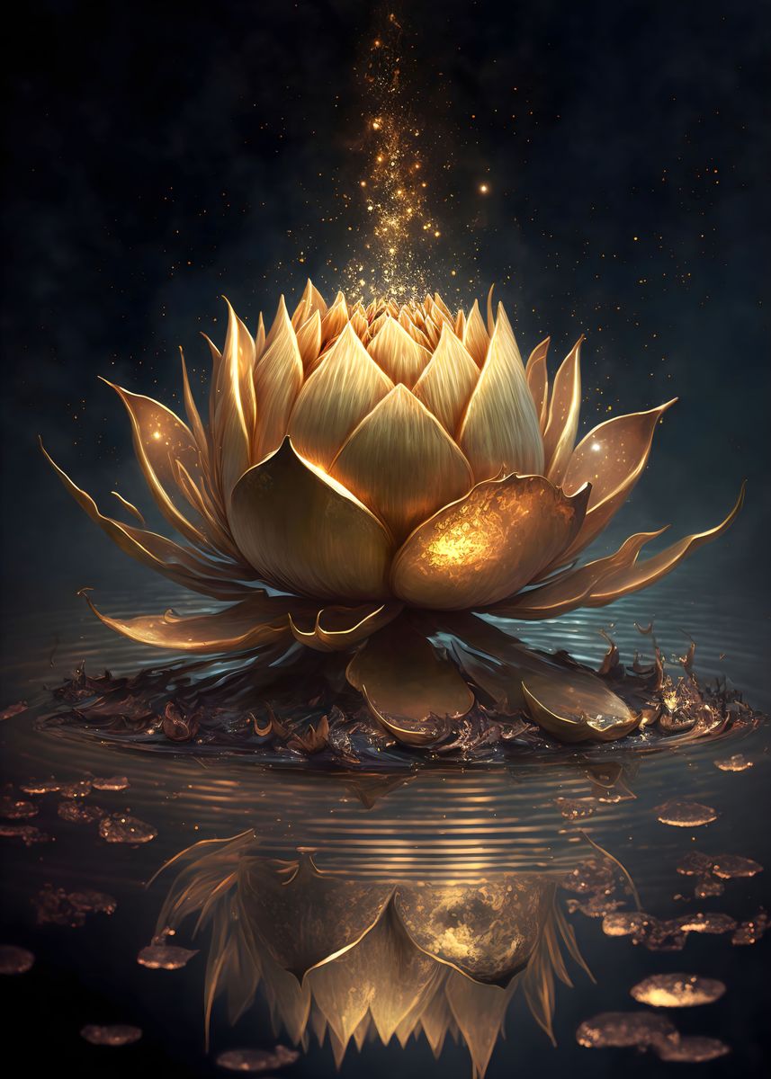 'Magic Lotus Flower' Poster, picture, metal print, paint by GojoArt ...