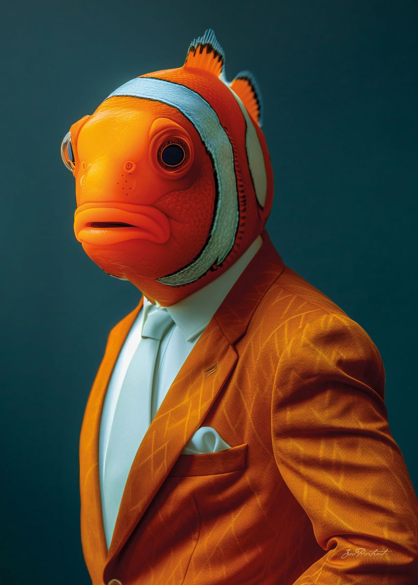 'Clown Fish Portrait' Poster, picture, metal print, paint by Clement ...