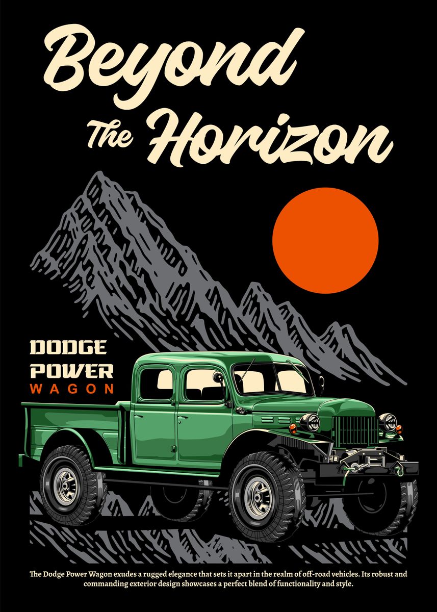 'Classic Power Wagon Car' Poster, picture, metal print, paint by ...