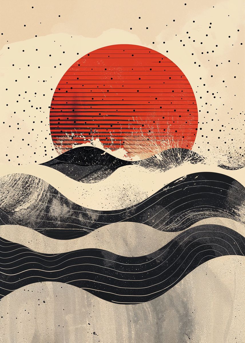'Rising Warmth' Poster, picture, metal print, paint by Katsu | Displate