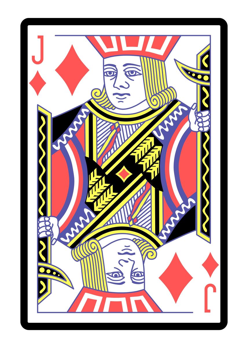 'Jack of Diamonds Card' Poster, picture, metal print, paint by ...