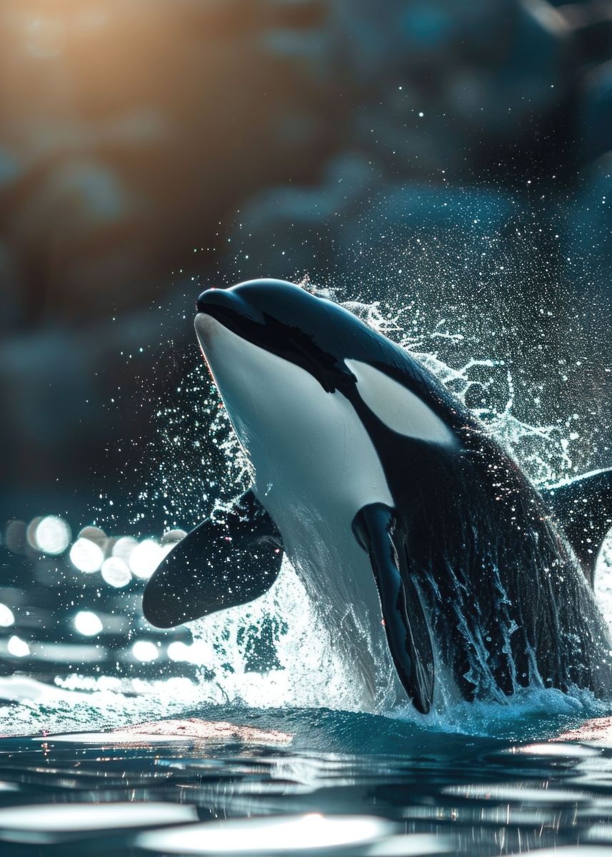 'Proud Orca Whale Killer' Poster, picture, metal print, paint by ...