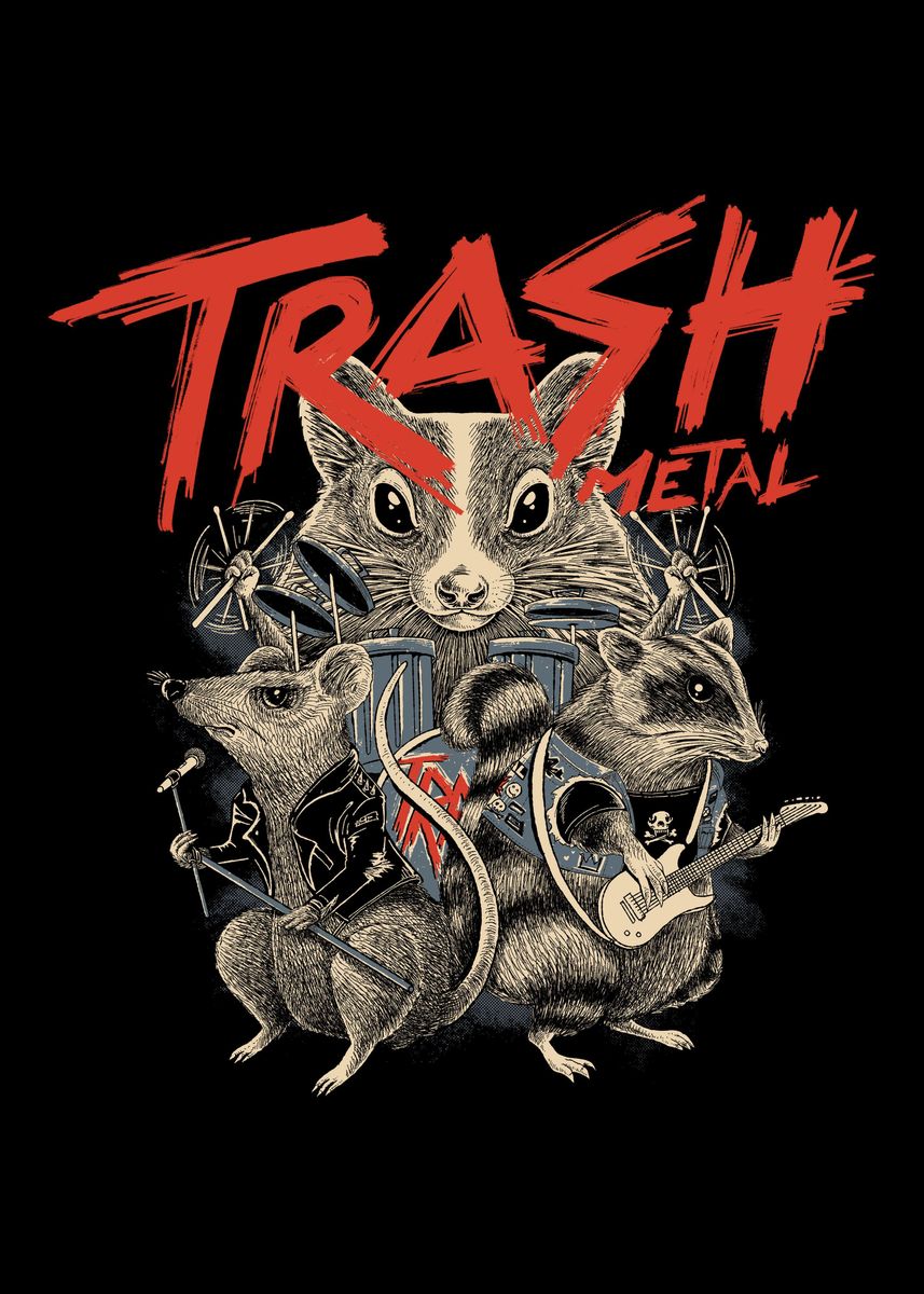 'Trash Metal' Poster, picture, metal print, paint by Quilimo Studio ...