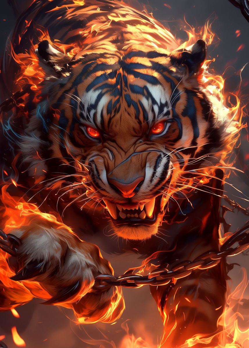 'The Angry Tiger' Poster, picture, metal print, paint by hans skon ...
