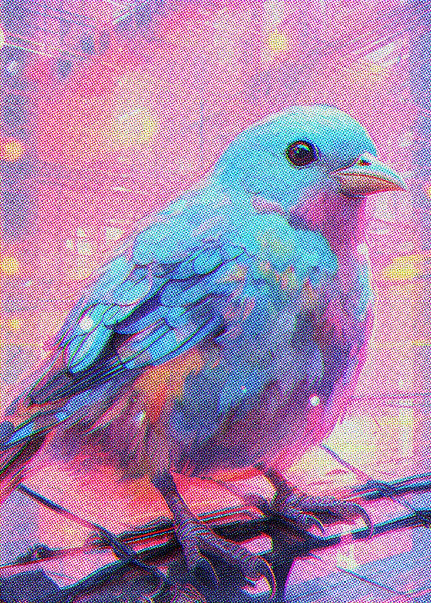 'Painting Neon Birds' Poster, picture, metal print, paint by Ammar Zain ...