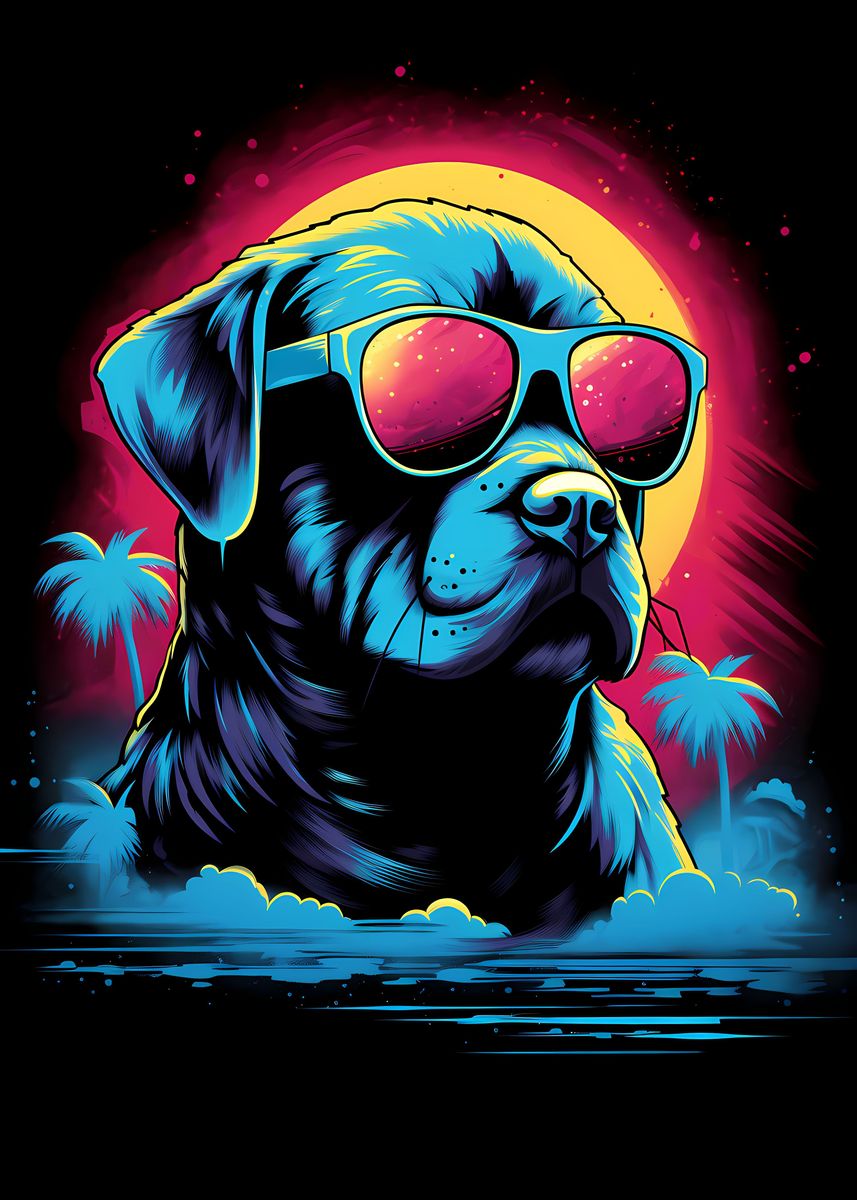 'Retro French Bulldog' Poster, picture, metal print, paint by Autophil | Displate