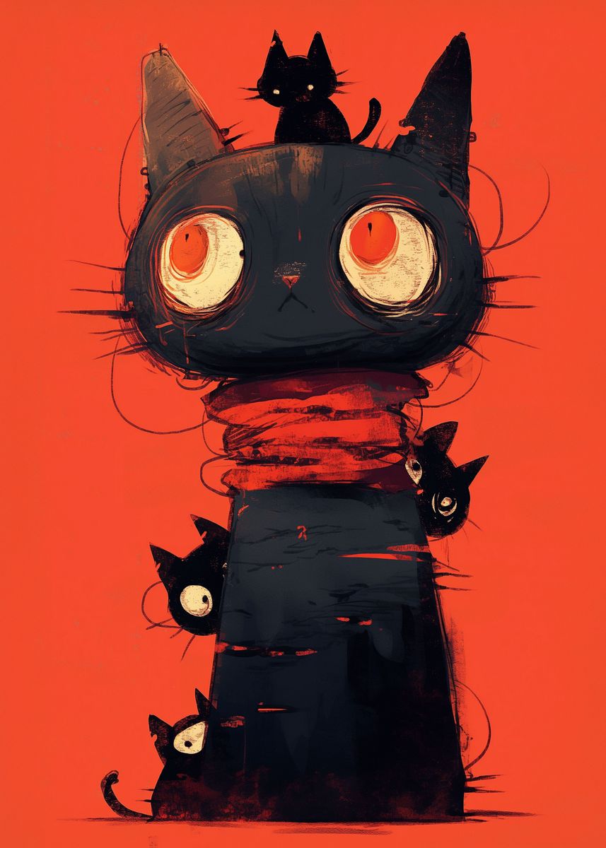 'Dark Abnormal Cat' Poster, picture, metal print, paint by Tomorrow ...