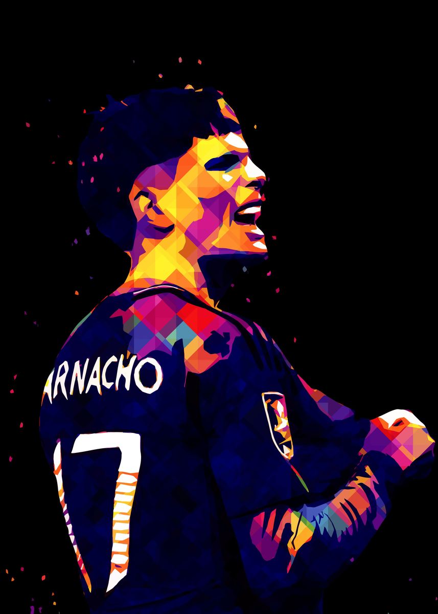 'A. Garnacho Pop Art' Poster, picture, metal print, paint by MASTER ...