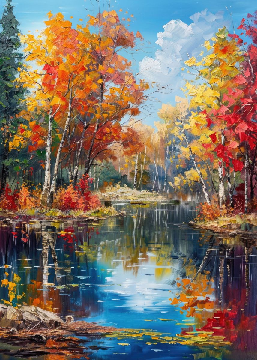 'Autumn Oil Painting' Poster, picture, metal print, paint by Shaon ...