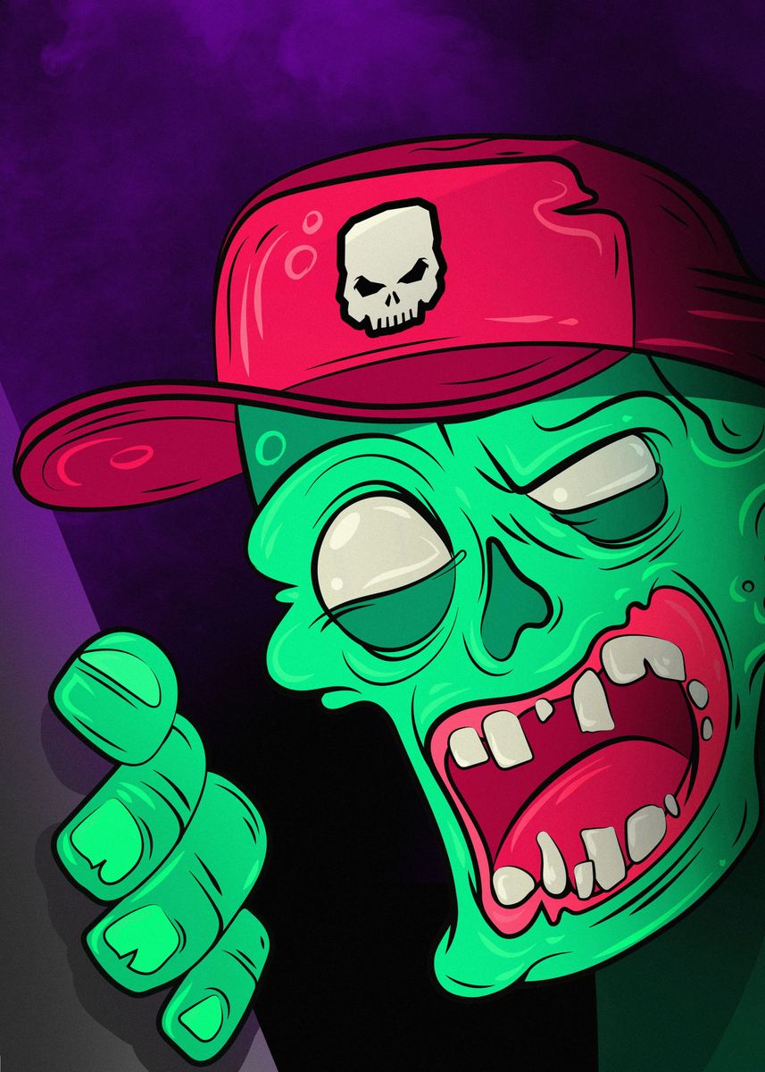 'Zombies Laugh' Poster, picture, metal print, paint by Fidy Art | Displate