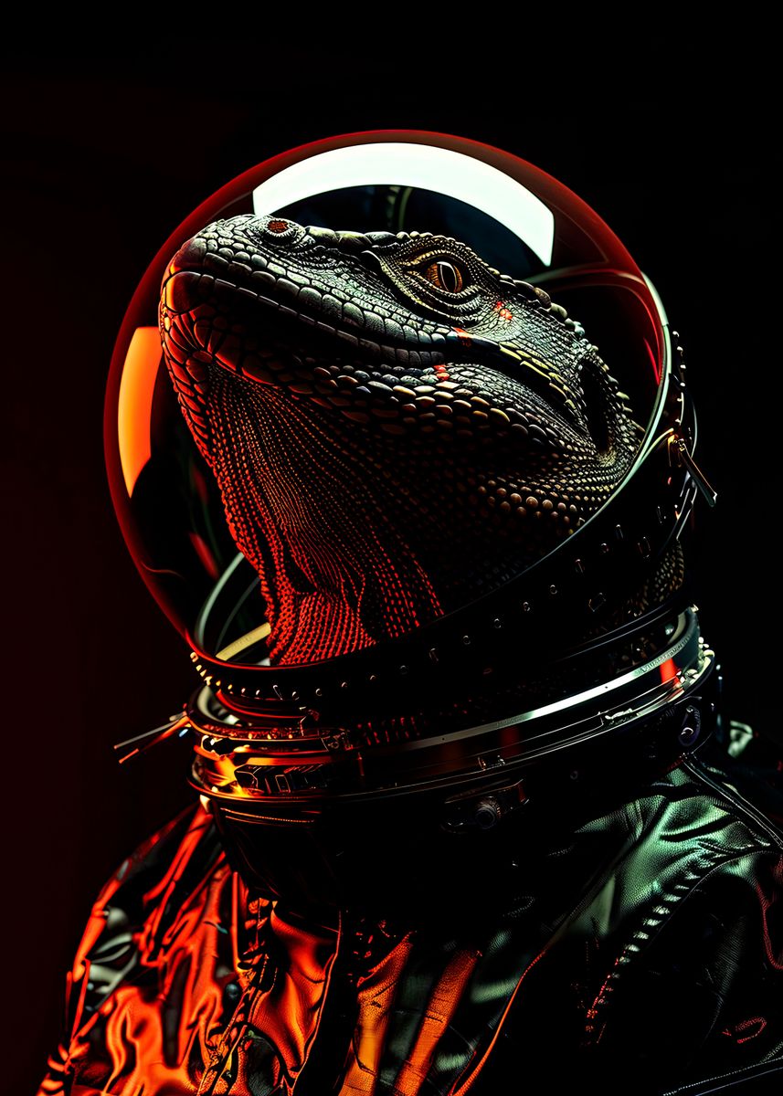 'Lizard Astronaut' Poster, picture, metal print, paint by quattro ante ...