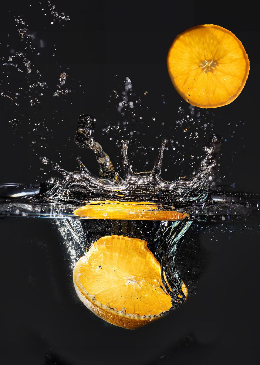 'An Oranges is faling' Poster, picture, metal print, paint by ...