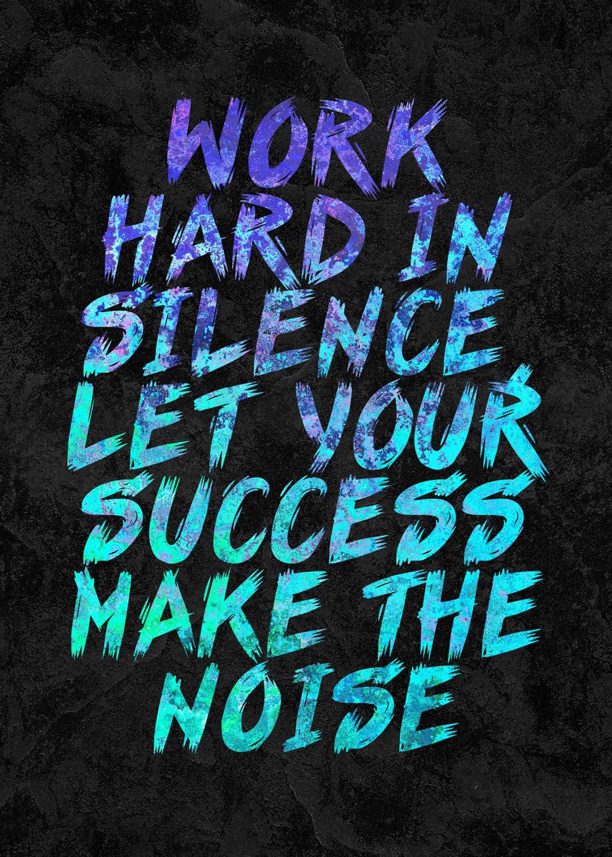 'Work Hard Motivation' Poster, picture, metal print, paint by Fidy Art ...