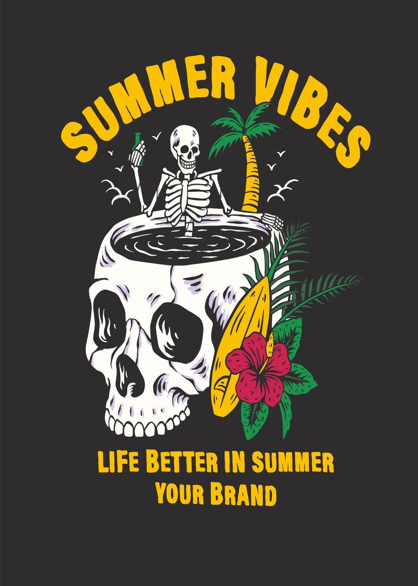 'summer viber' Poster, picture, metal print, paint by Michael iwan ...