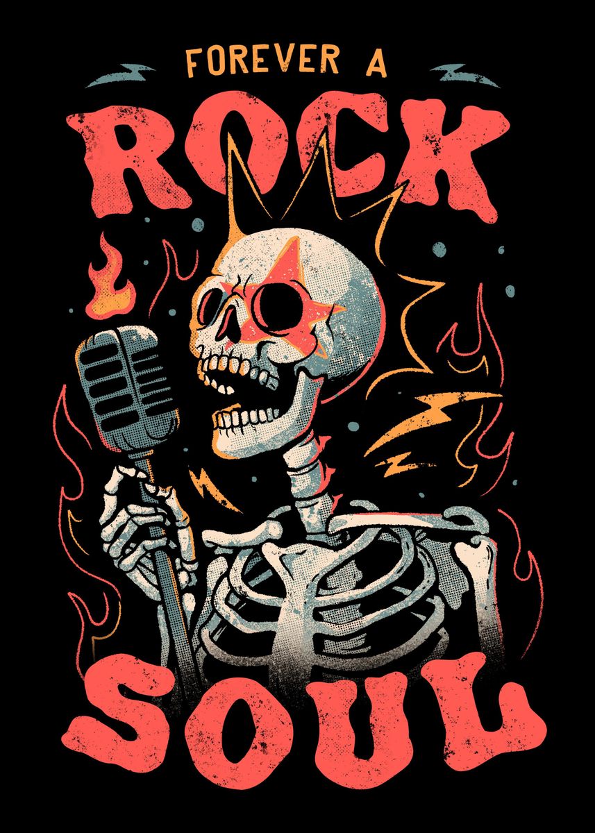 'Forever a Rock Soul' Poster, picture, metal print, paint by Eduardo ...