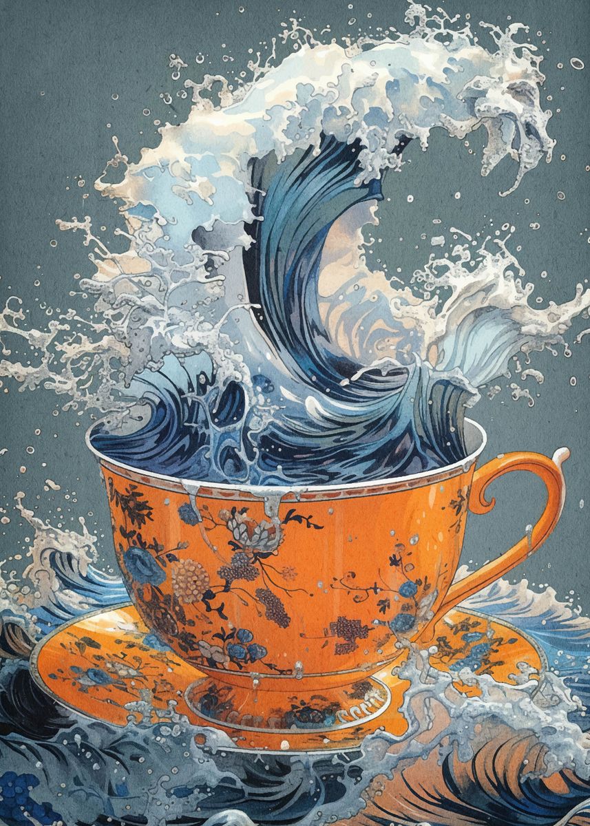 'The Great Wave of Coffee' Poster, picture, metal print, paint by Kaci ...