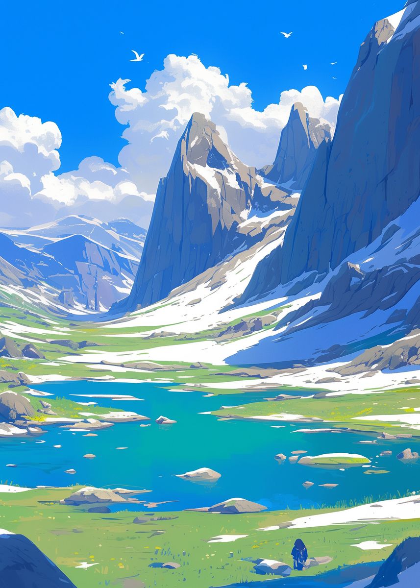 'Anime Wonderful Nature' Poster, picture, metal print, paint by David ...