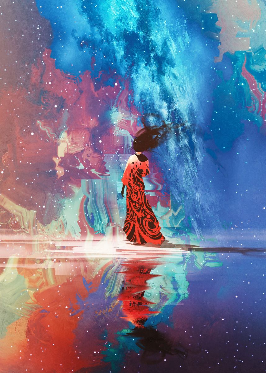 'Space Queen' Poster, picture, metal print, paint by OMEGA FAUNA | Displate