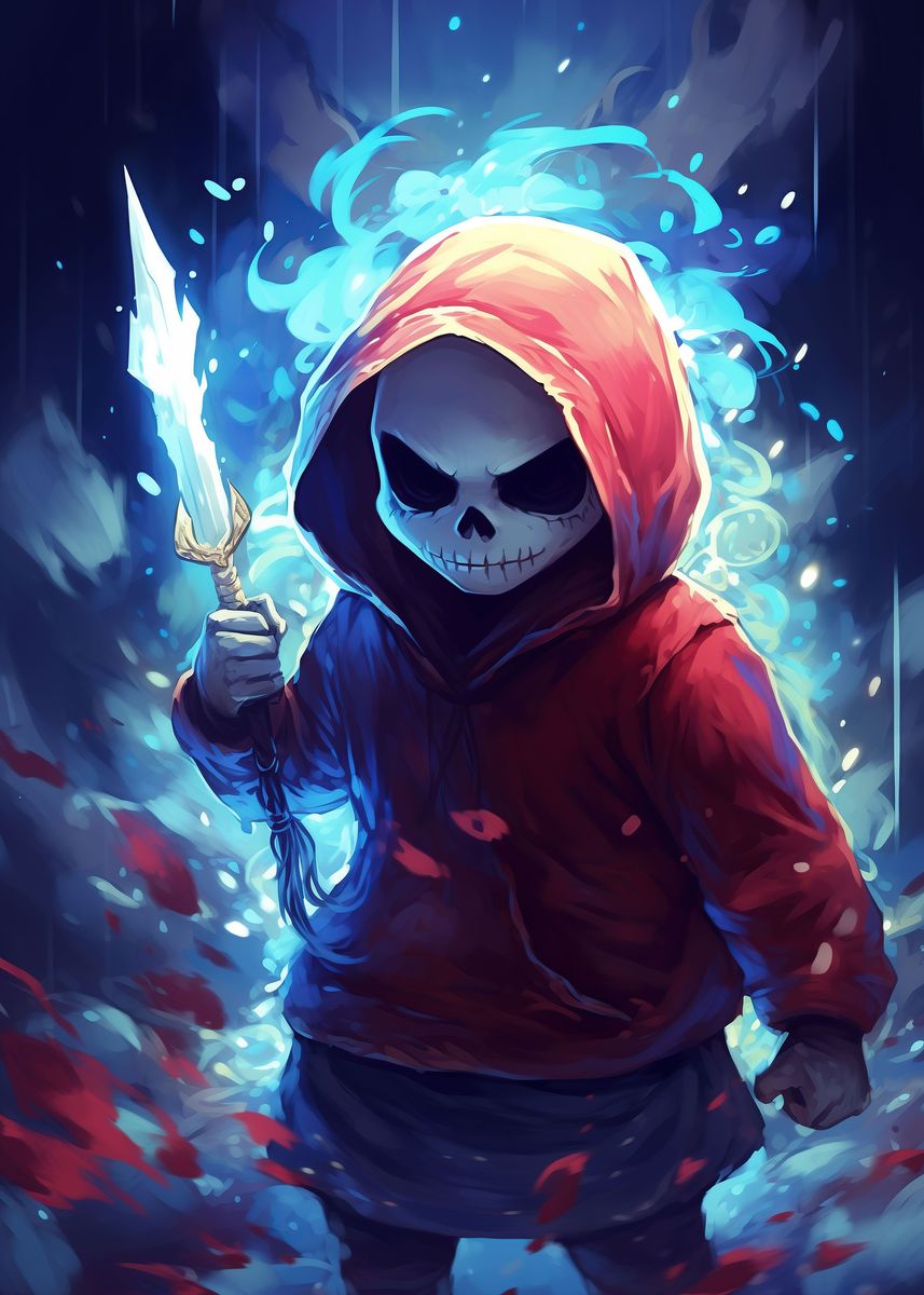 'Sans Undertale' Poster, picture, metal print, paint by Trona Baquie ...