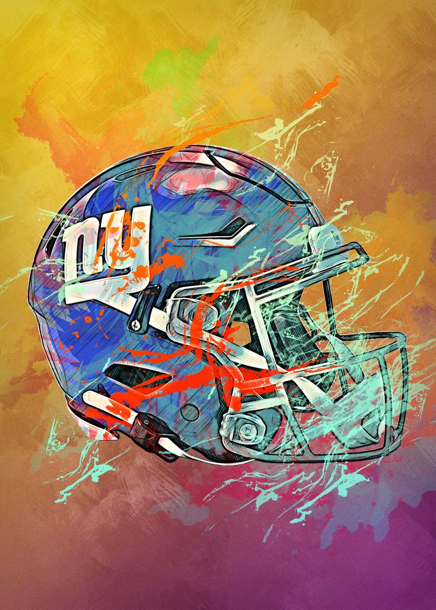 'New York Giants Helmet' Poster, picture, metal print, paint by ...
