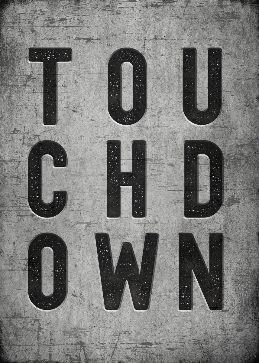 'Touchdown Football Simple' Poster, picture, metal print, paint by ...