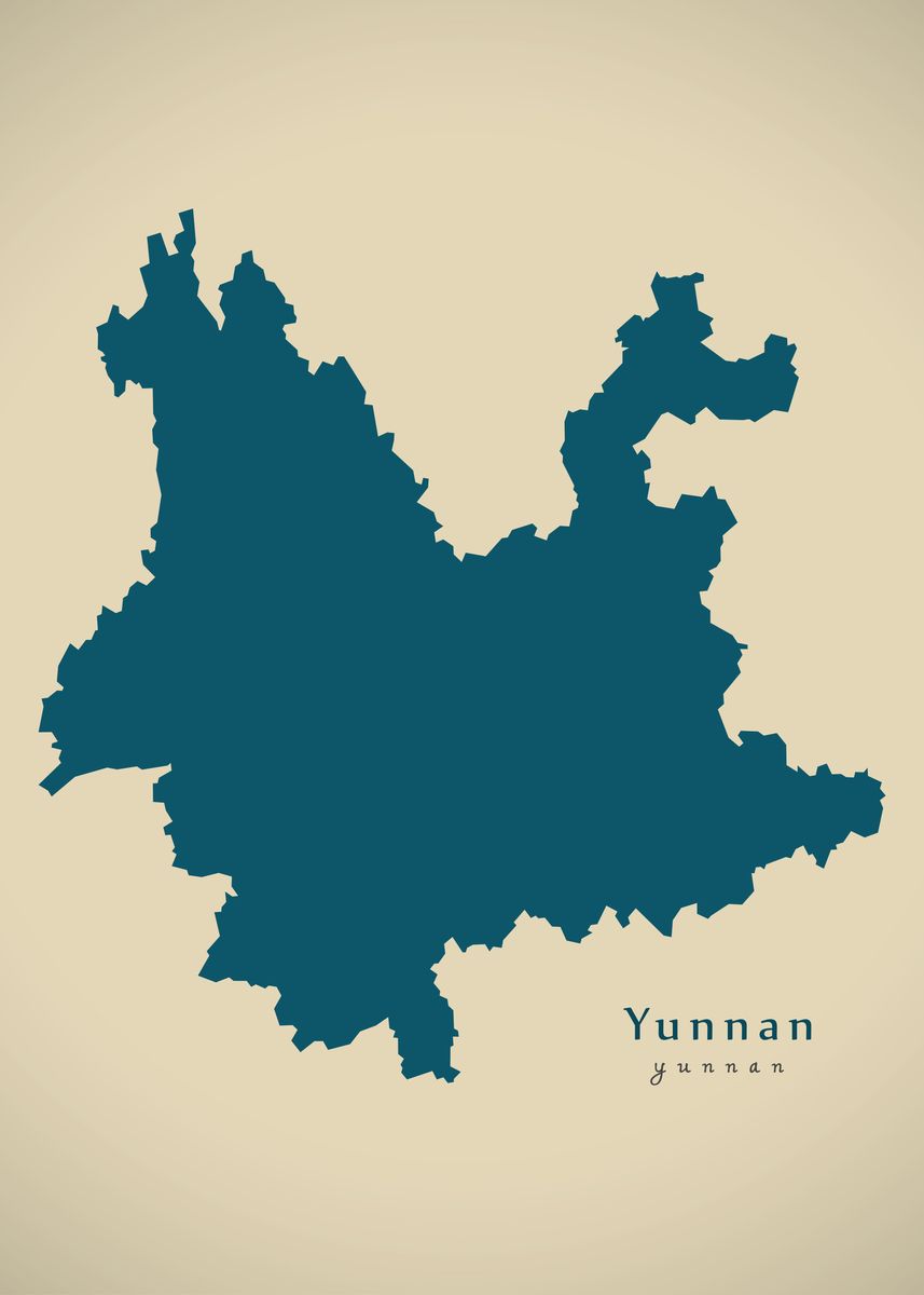 'Yunnan China map' Poster, picture, metal print, paint by Ingo Menhard ...