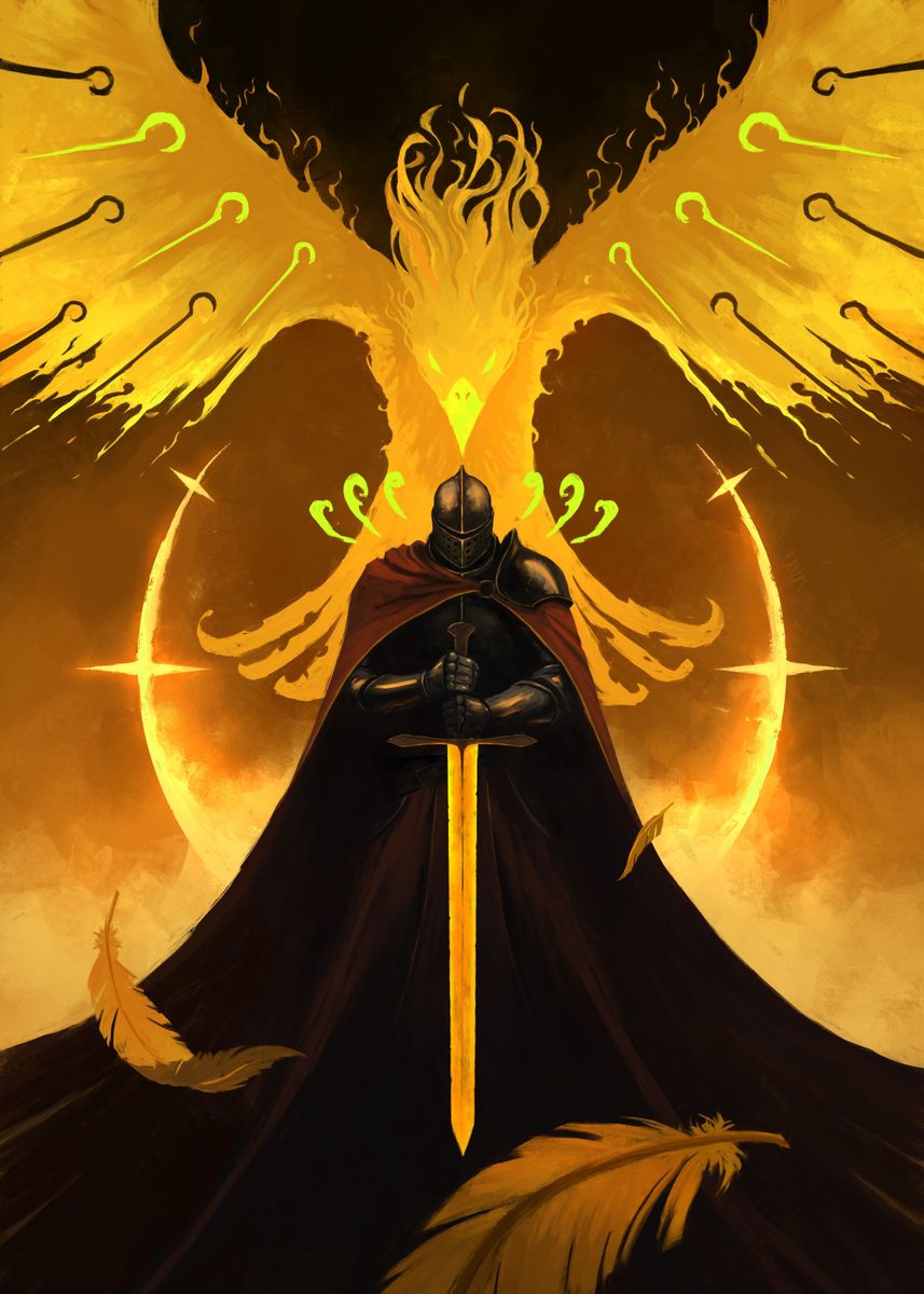 'Red knight' Poster, picture, metal print, paint by cr4sh4rt | Displate