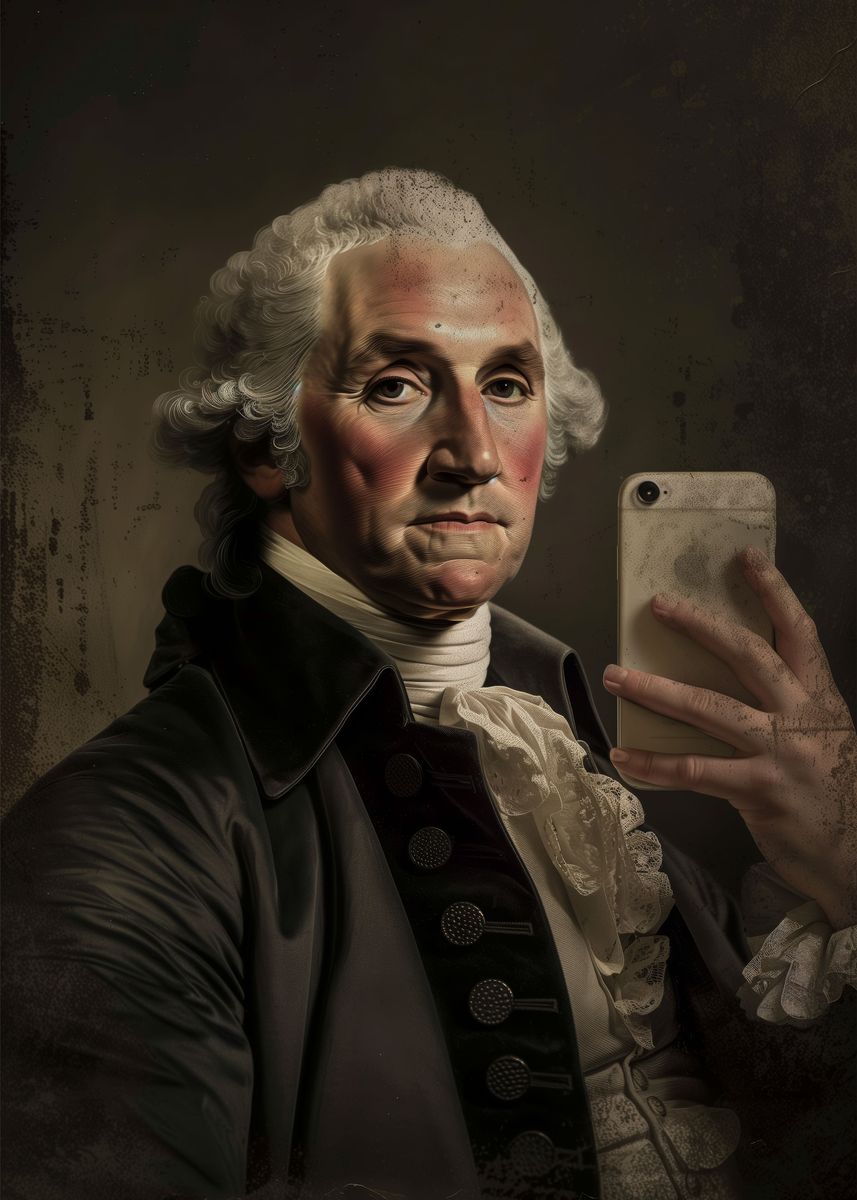 'George Washington Selfie' Poster, picture, metal print, paint by Vizio ...