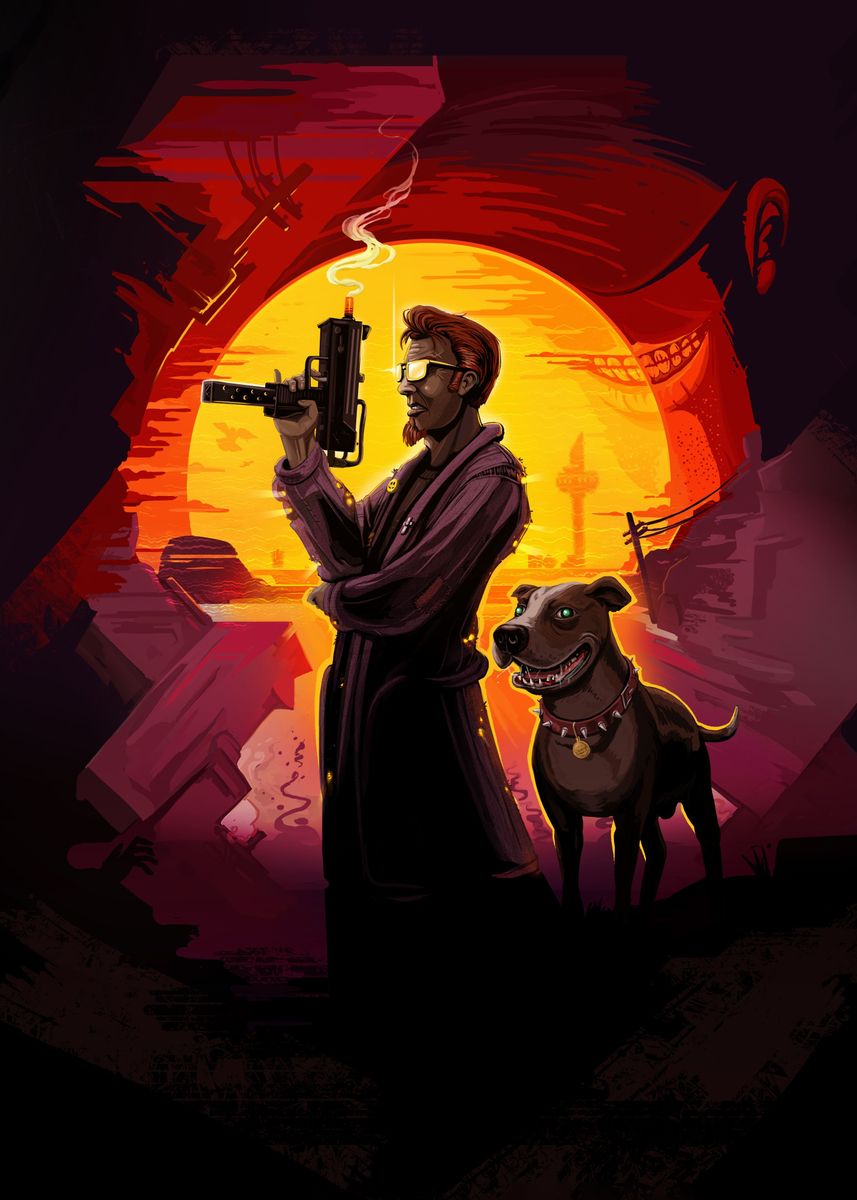 'POSTAL Dude Sunset' Poster, picture, metal print, paint by Running ...