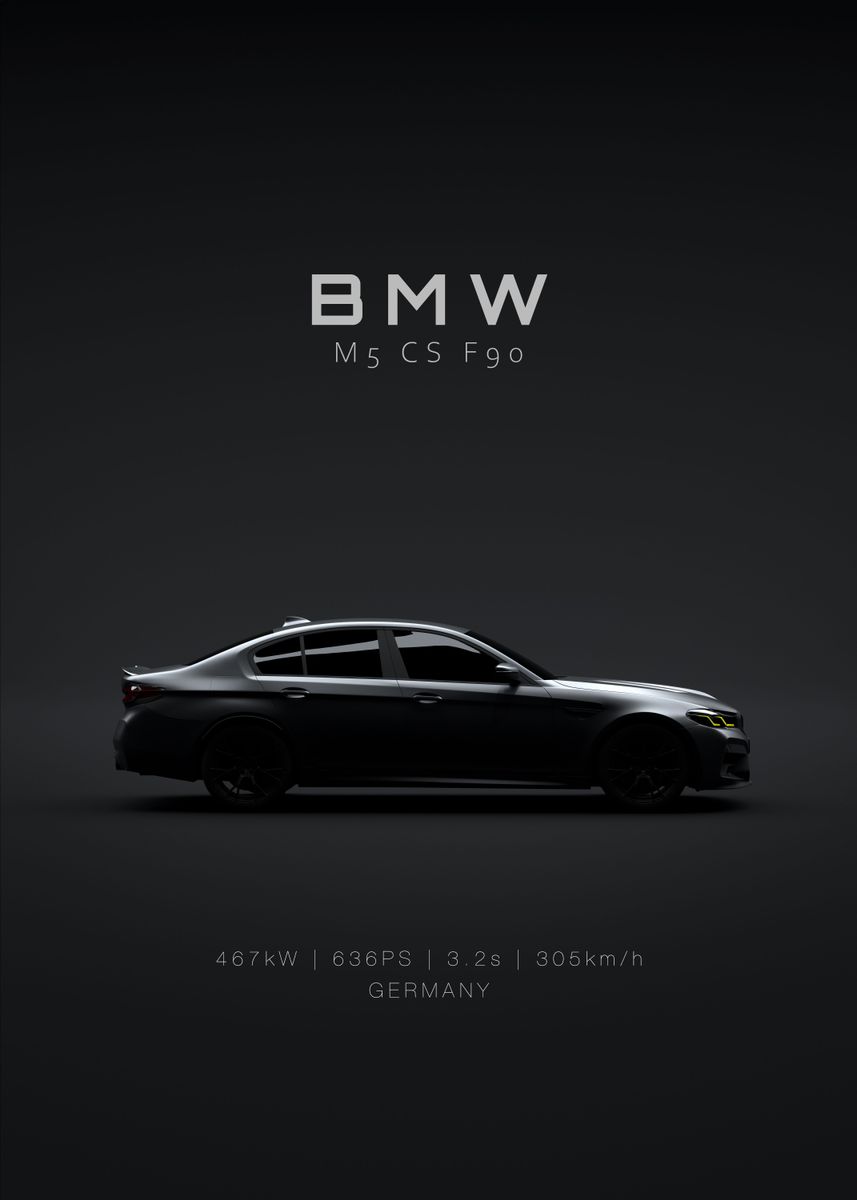 'BMW M5 CS F90 2022' Poster, picture, metal print, paint by 21 MXM ...