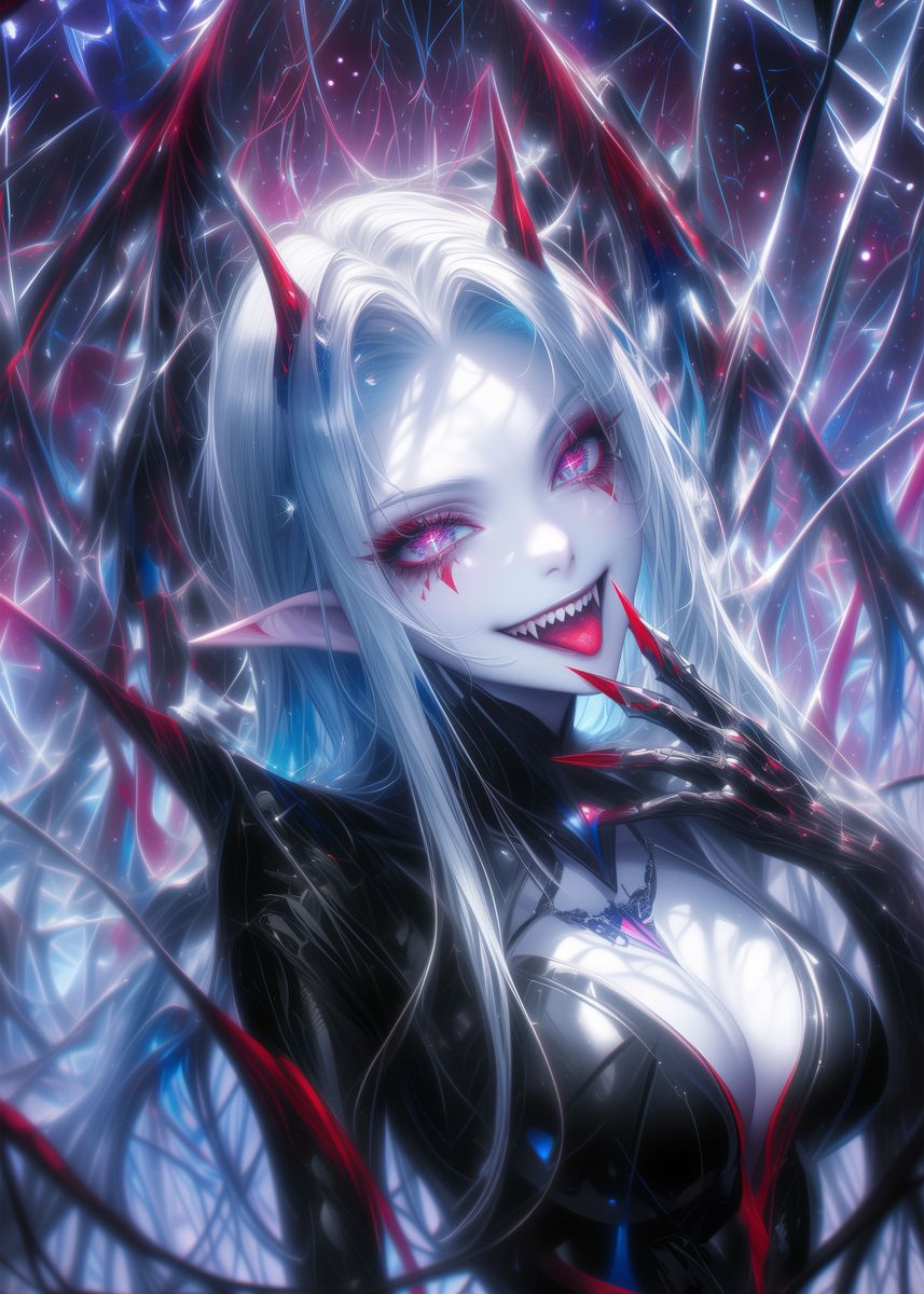 'Sexy Spider Girl' Poster, picture, metal print, paint by Vizio | Displate