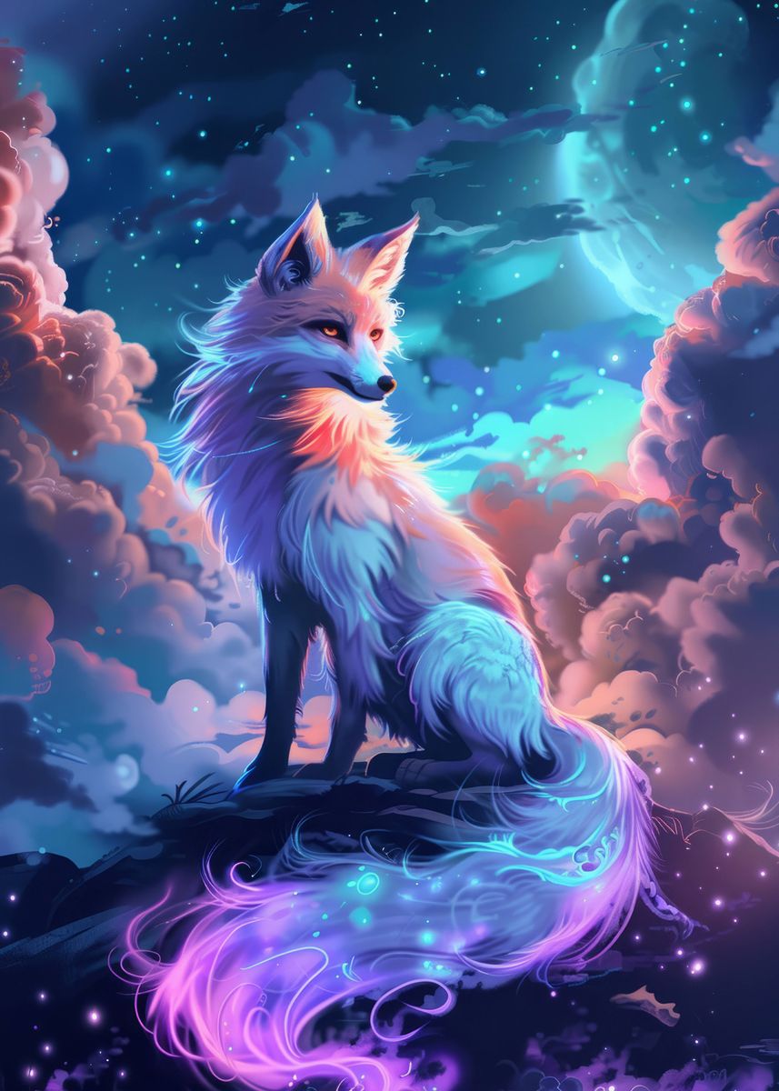 'Space Fox Animal' Poster, picture, metal print, paint by Adam Reed ...