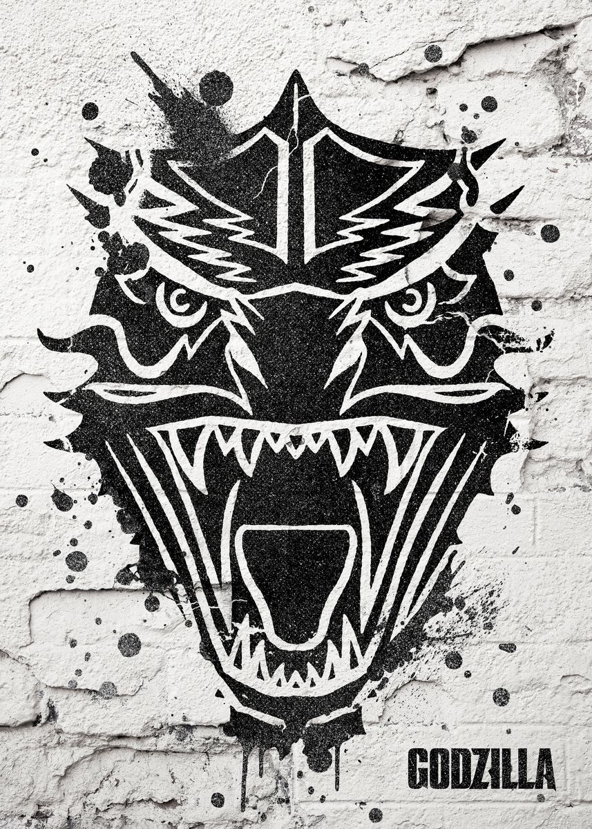 'Godzilla Urban Portrait' Poster, picture, metal print, paint by ...