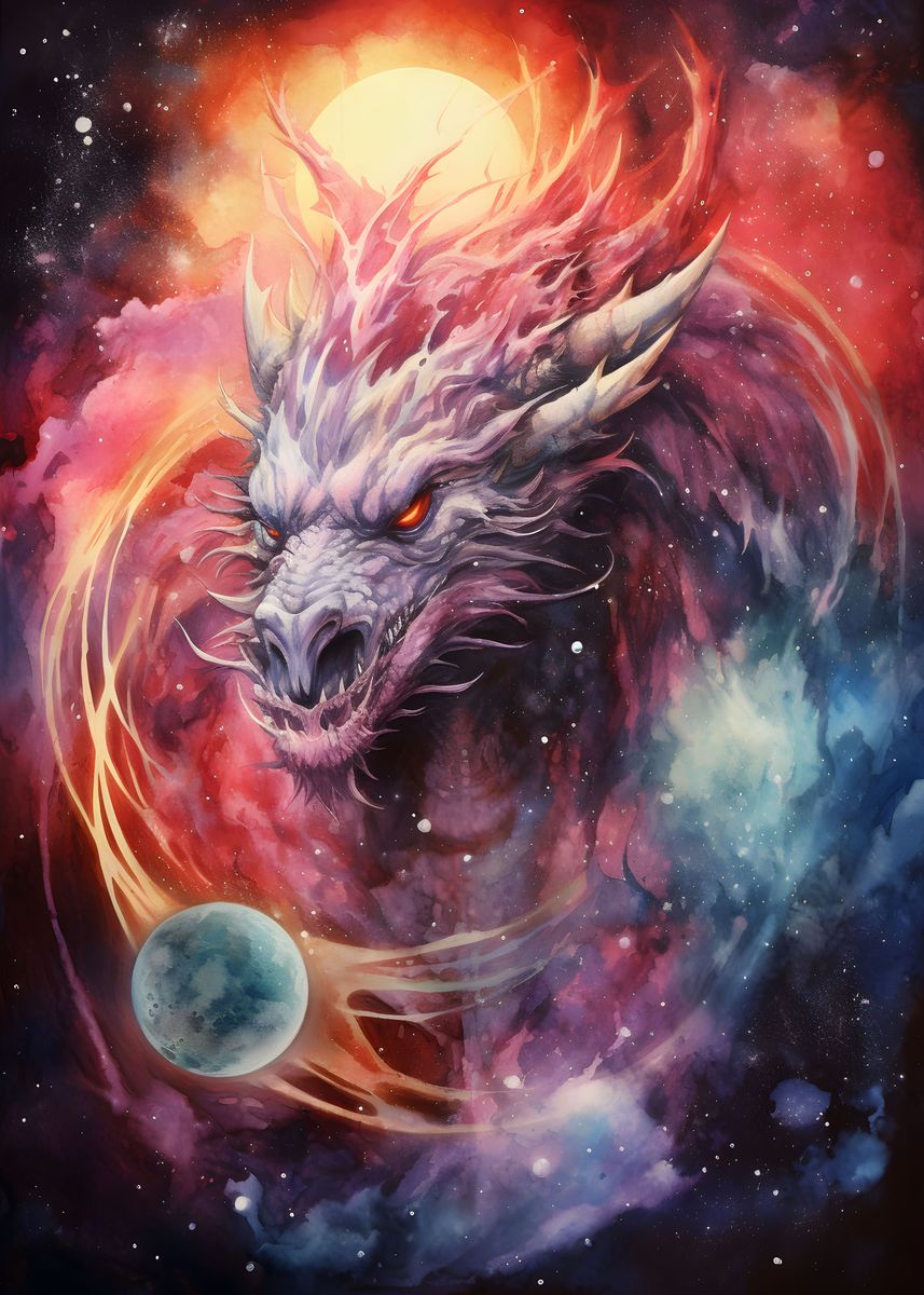 'Dragon Dimension Ripple' Poster, picture, metal print, paint by ...