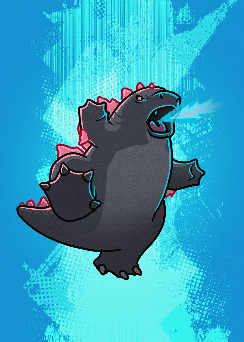 'Godzilla Chibi' Poster, picture, metal print, paint by Godzilla x Kong ...