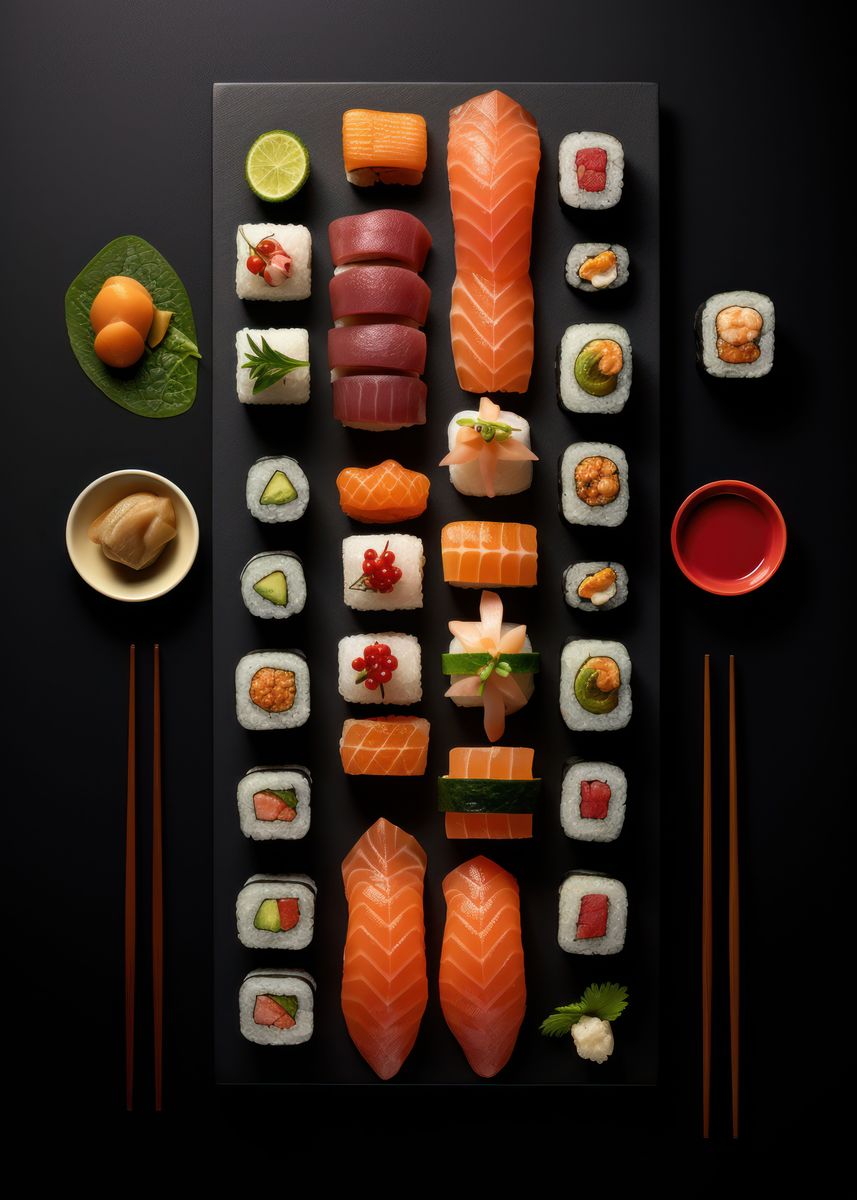 'Zenith of Zen Sushi' Poster, picture, metal print, paint by ...