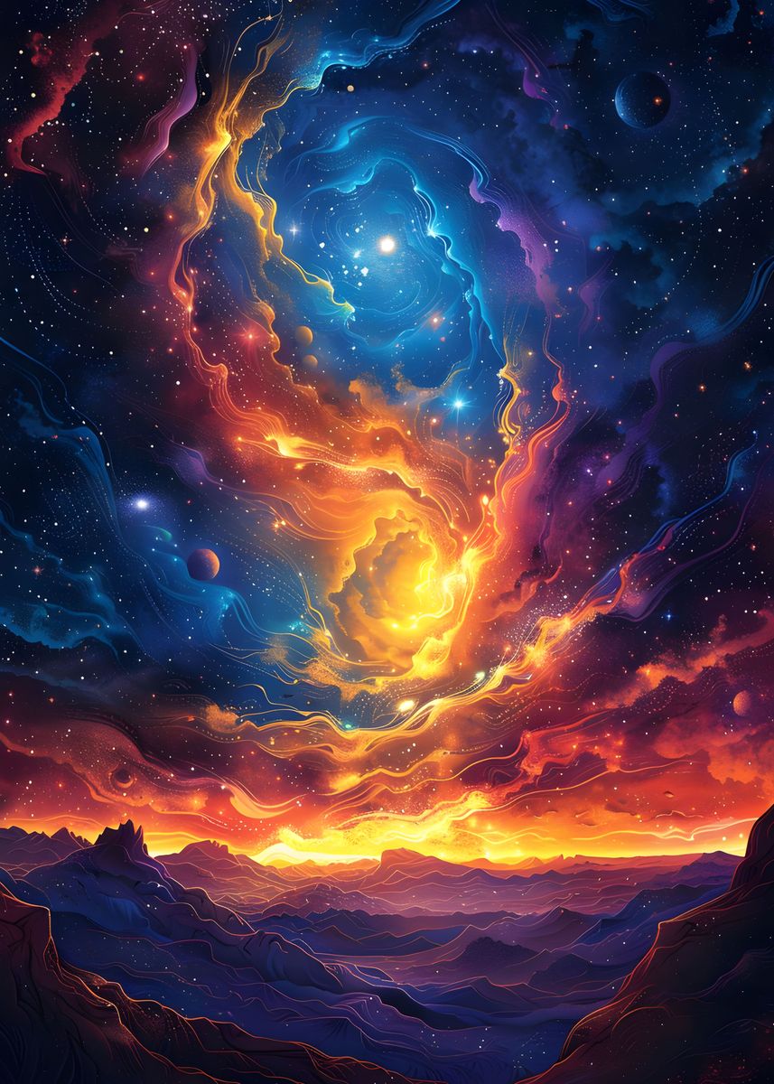 'Celestial Art' Poster, picture, metal print, paint by MajopArt | Displate