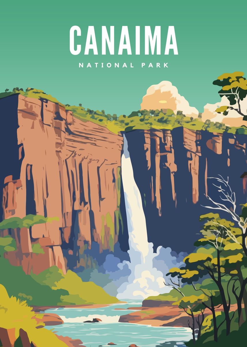 'Canaima National Park' Poster, picture, metal print, paint by Mark Vincent Verallo | Displate