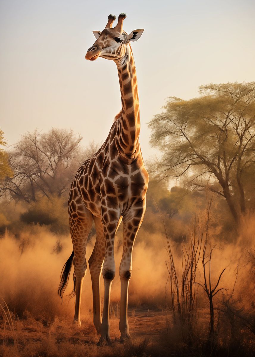 'Giraffe Portrait' Poster, picture, metal print, paint by ELYussArt ...