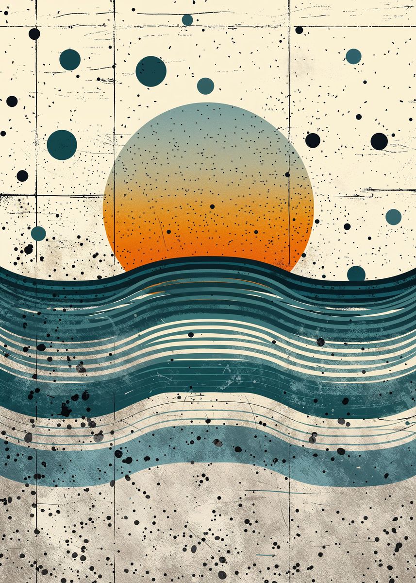 'Azure Moon Harmony' Poster, picture, metal print, paint by Katsu ...