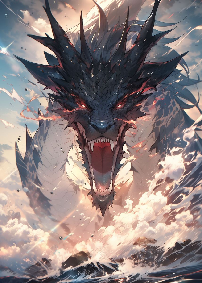 'Greatest Dragon Anime' Poster, picture, metal print, paint by David ...