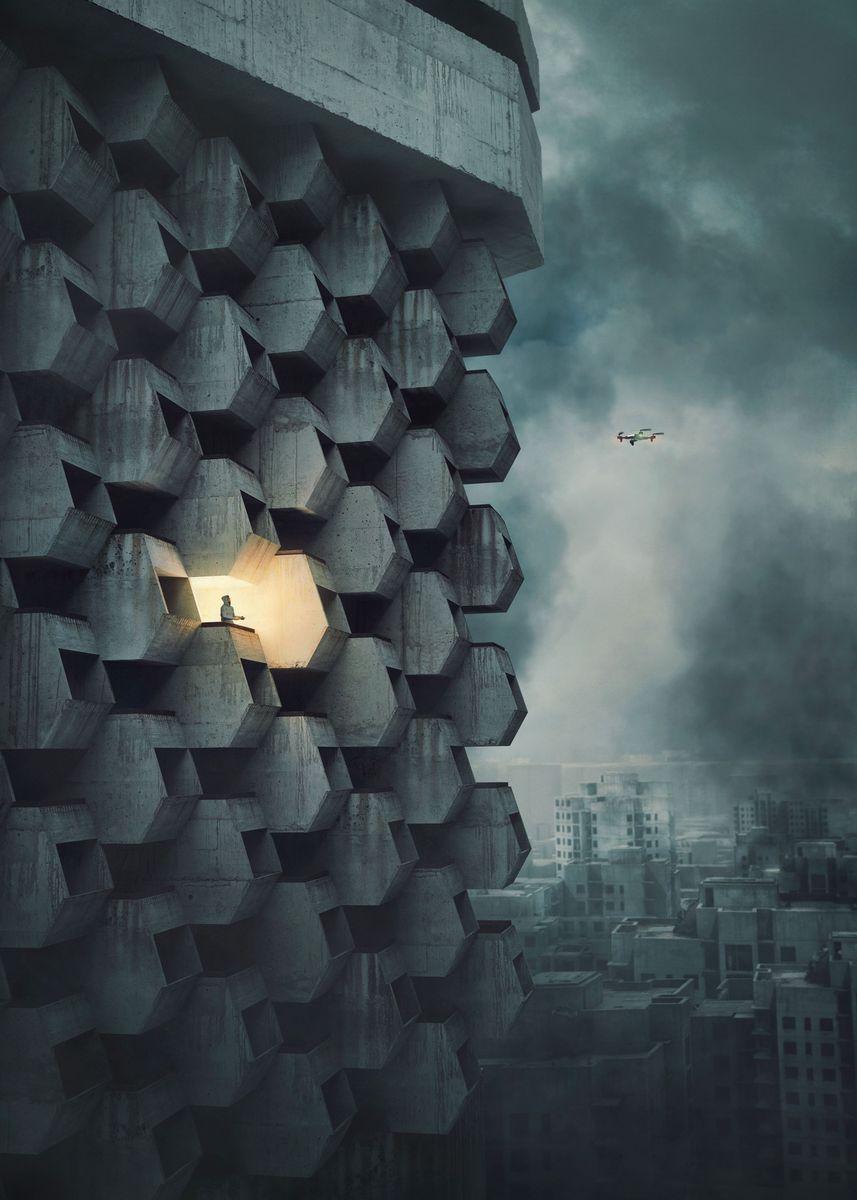 'Urban Hive' Poster, picture, metal print, paint by Nico N | Displate