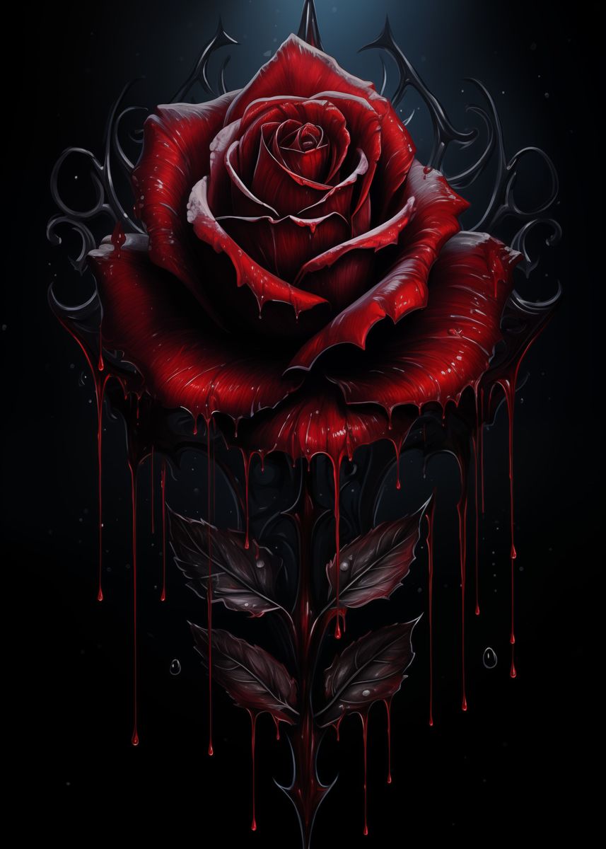 'Blood Rose ' Poster, picture, metal print, paint by Zakaria Store ...