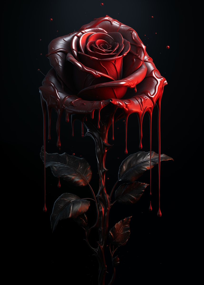 'Blood Rose ' Poster, picture, metal print, paint by Zakaria Store ...
