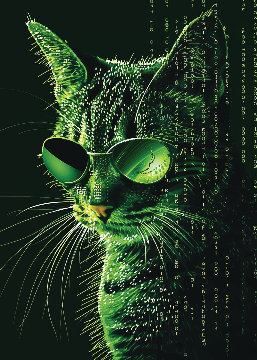 'Cat Wild Matrix Style' Poster, picture, metal print, paint by tribun ...
