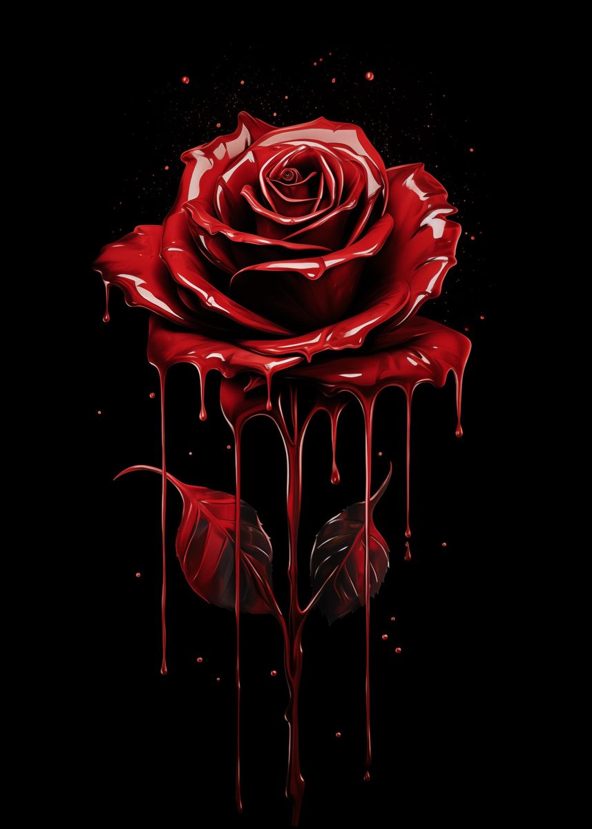 'Blood Rose ' Poster, picture, metal print, paint by Zakaria Store ...