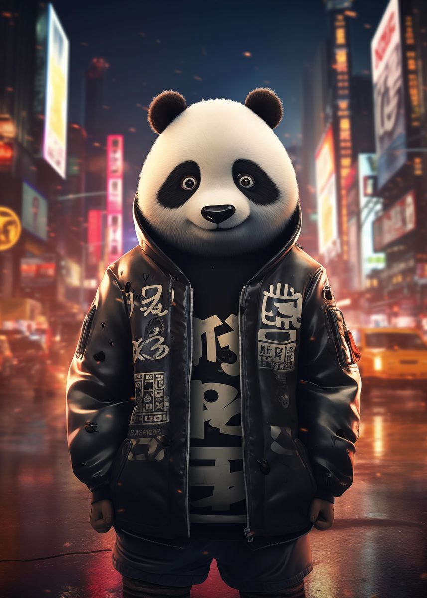 'Cool Panda' Poster, picture, metal print, paint by ELYussArt | Displate