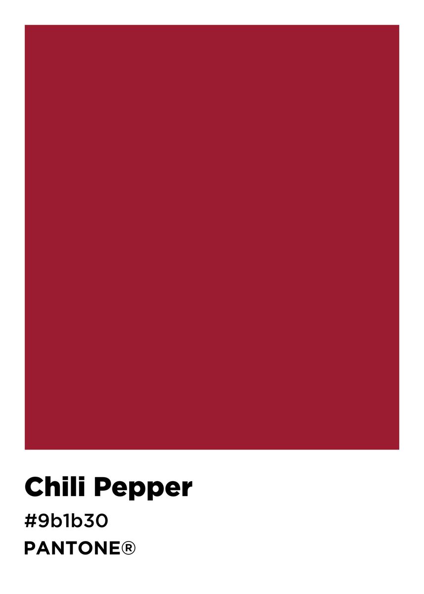 'chili paper color pantone' Poster, picture, metal print, paint by Top ...